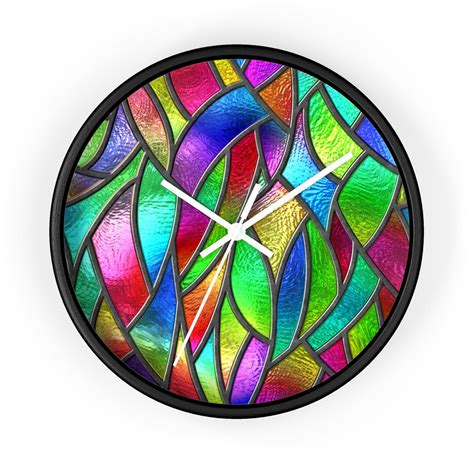 Stained Glass Pattern Clock Stained Glass Print Clock Abstract Art