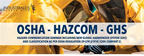 Osha Hazcom 4 Horas Con Certificación30 De Abril Events Puerto Rico Manufacturers Association