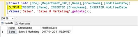 the output clause for insert and delete statements boarding pass