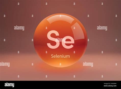 Glossy Sphere With Se Selenium Symbol On A Gradient Background Stock