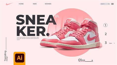 illustrator cc tutorial graphic design nike website ui design youtube