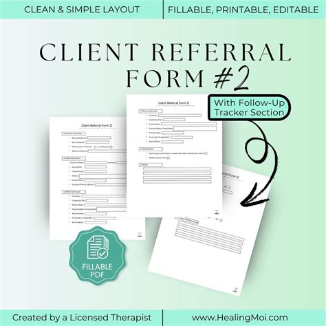 Client Referral Log Template Private Practice Clinical Forms Follow