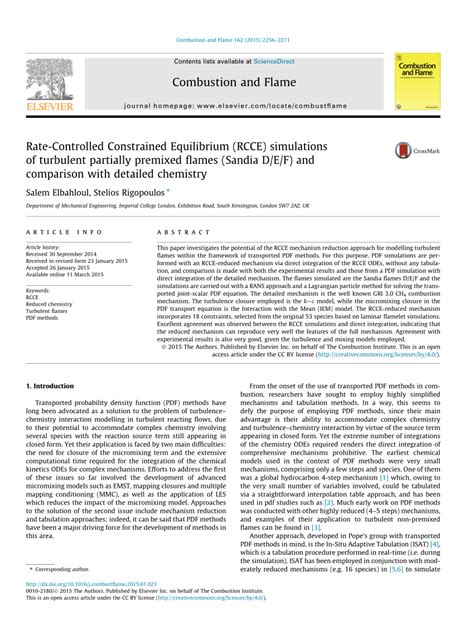 Pdf Rate Controlled Constrained Equilibrium Rcce Simulations Of