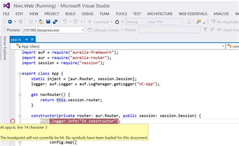Aurelia Debugging From Within Visual Studio Colins Alm Corner