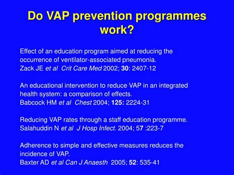 Ppt Preventing Vap Evidence For A Care Bundle Powerpoint Presentation Id 187377