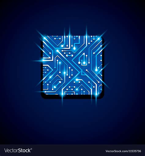 Collection Microchip Design Cpu Information Vector Image