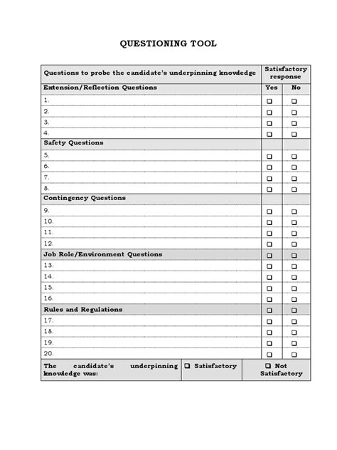 09 Questioning Tool With Model Answer Pdf Behavior Modification