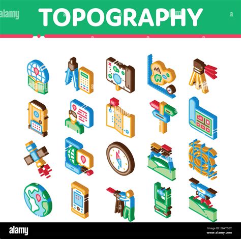 Topography Research Isometric Icons Set Vector Stock Vector Image And Art Alamy