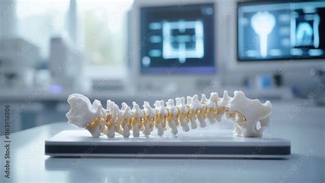 Exploring The Human Spine Anatomy Structure And Function Of Vertebrae In 3d Model Stock