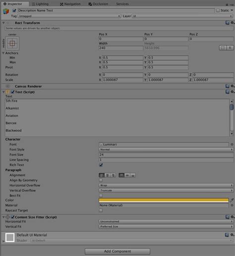 Placing Unityengineuitext At Top Of Scroll Rectransform Unity