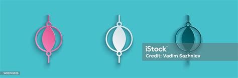 종이 컷 펀칭백 아이콘은 파란색 배경에 분리되어 있습니다 종이 아트 스타일 벡터 3차원 형태에 대한 스톡 벡터 아트 및 기타 이미지 3차원 형태 가죽 건강한 생활방식