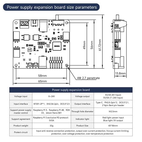 Power Supply Expansion Board For Raspberry Pi 5 Robotshop