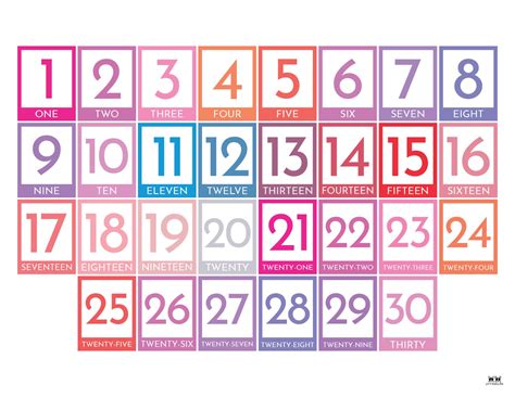 Numbers 1 35 Printable