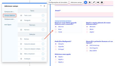 Formulários Wix Sobre Os Tipos De Campos De Formulários Central De