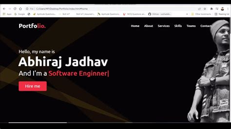 Abhiraj Jadhav On Linkedin Thats All Have Successfully Created A Responsive Personal Portfolio