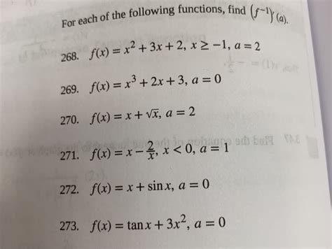 solved of the following functions find f 1 for each of