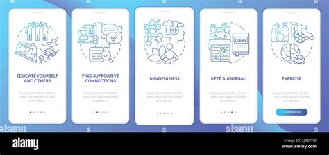 Coping With Ptsd Process Blue Gradient Onboarding Mobile App Screen