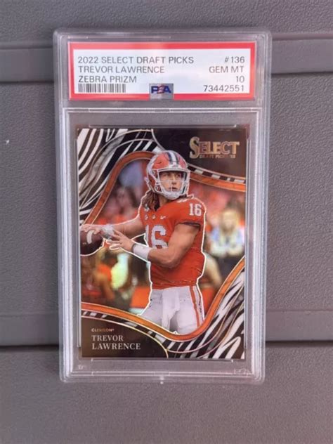 2022 SELECT DRAFT Picks Trevor Lawrence ZEBRA Prix Clemson PSA 10 EUR 139 79 PicClick FR