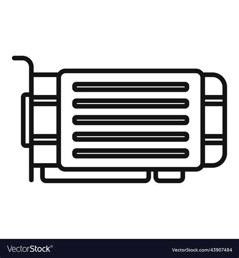 Video Card Icon Outline Pc Gpu Royalty Free Vector Image
