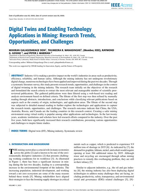 Pdf Digital Twins And Enabling Technology Applications In Mining Research Trends