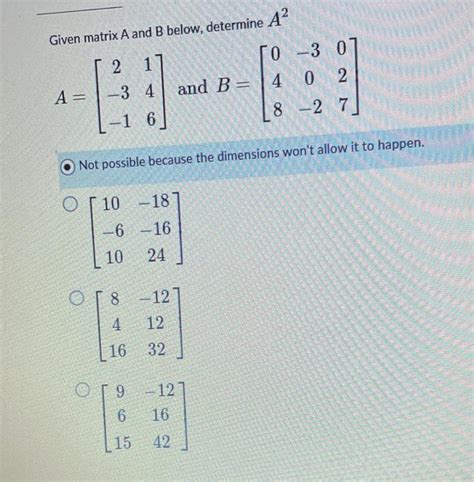 Solved Given Matrix A And B Below Determine BA A Chegg Com