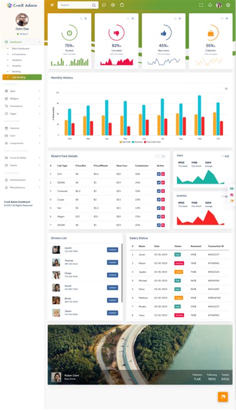 Crmx Ltr Multi Colour Light Cab Booking Dashboad Multipurpose Themes