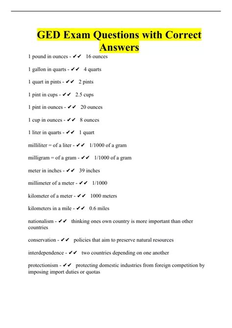 Ged Exam Questions With Correct Answers Ged Stuvia Us