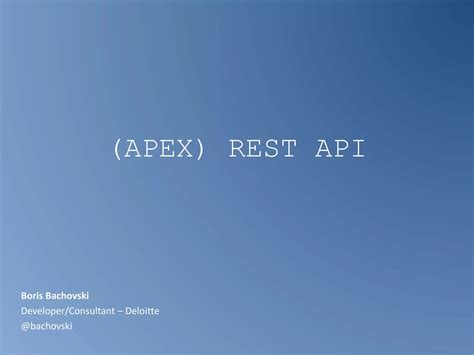 Apex Rest Ppt