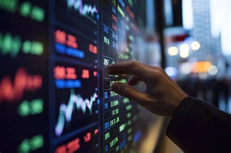 Businessman Analyzing Financial Data On Interactive Screen In The City