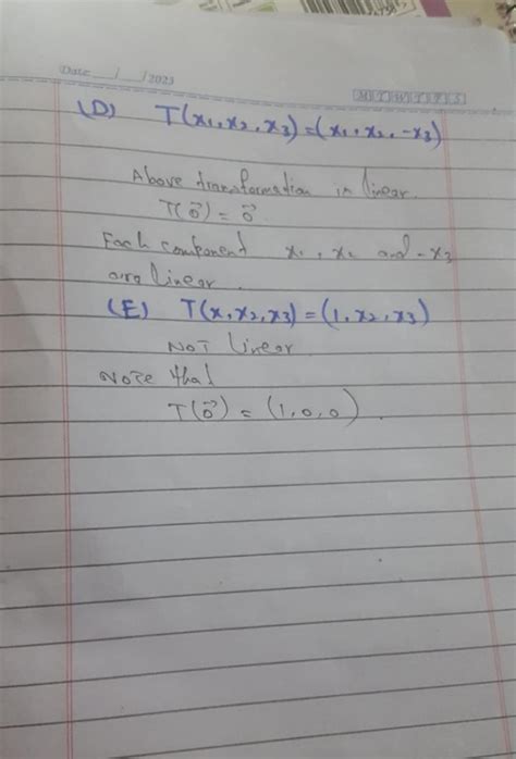 Solved Determine Which Of The Following Transformations Are Linear