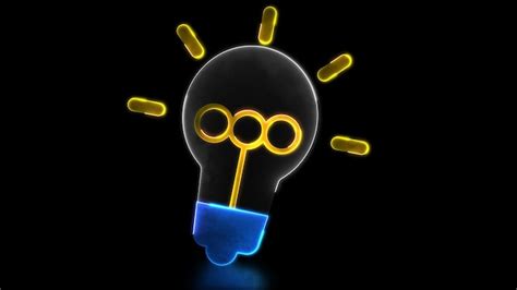 Premium Photo Looping Neon Glow Effect Light Bulb Icon Showing Idea