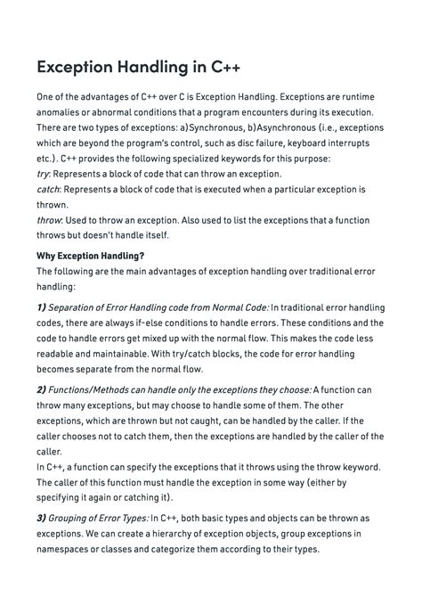 08 Exception Handling One Of The Advantages Of C Over C Is