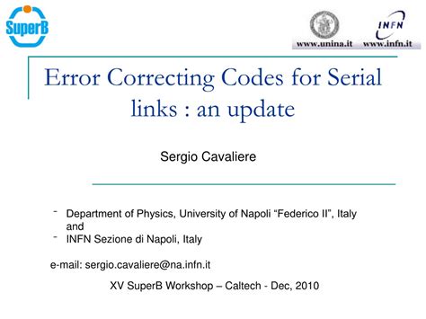 Ppt Error Correcting Codes For Serial Links An Update Powerpoint