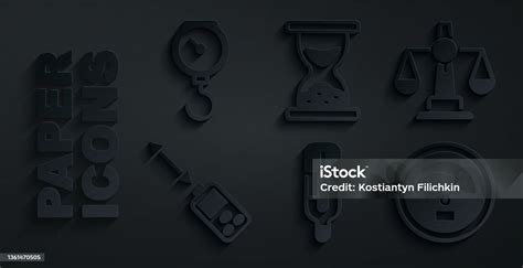 설정 의료 온도계 정의의 저울 레이저 거리 측정기 속도계 모래와 손 스케일 스프링 기계 아이콘 오래된 모래 시계 벡터 3차원 형태에 대한 스톡 벡터 아트 및 기타 이미지