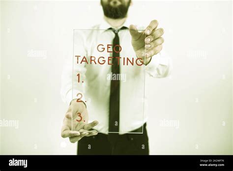 Hand Writing Sign Geo Targeting Concept Meaning Digital Ads Views Ip Address Adwords Campaigns