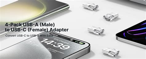 JSAUX USB To USB C Adapter Pack USB Type C Female Keystone