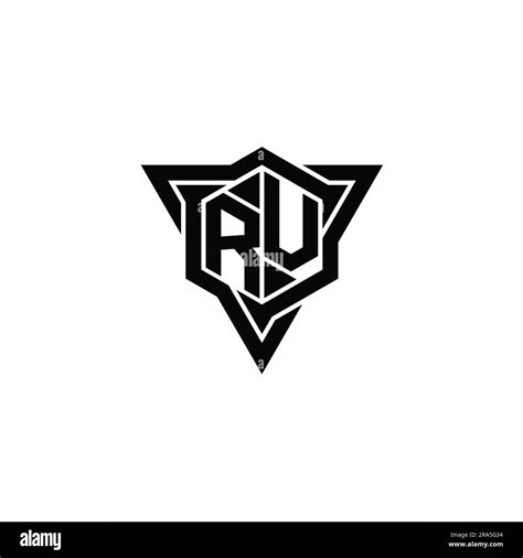 Rv Letter Logo Monogram Hexagon Shape With Triangle Outline Sharp Slice Style Design Template