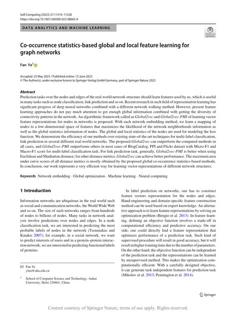 Co Occurrence Statistics Based Global And Local Feature Learning For