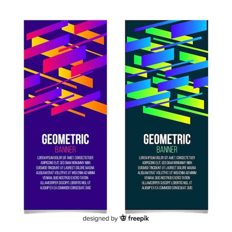 추상적 인 기하학적 배너 무료 벡터