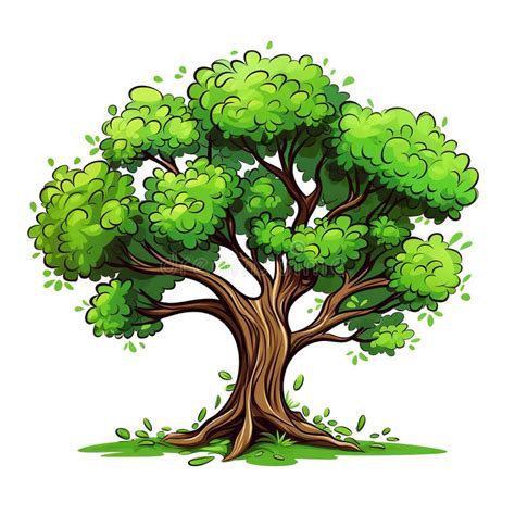 Illustration Of Tree On White Background Generative Ai Stock Illustration Illustration Of