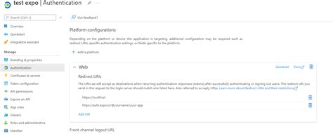 Azure Active Directory App Registration Doesnt Accept The Expo Go