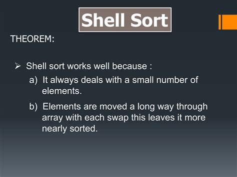 Shell Sort And Selection Sort Algorithm Pptx Programming Languages Computing