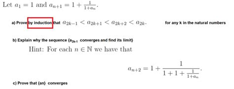 Solved Let A11 And An111an1 A Prove That A2k−1