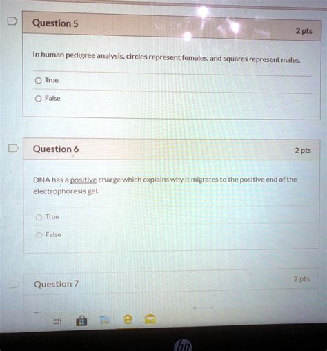 Solved Question 5 2 Pts In Human Pedigree Analysis Circles Represent Females And Squares