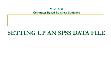 SOLUTION: Lesson 2 setting up an spss data file - Studypool