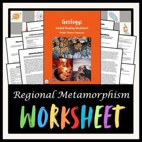 Regional Metamorphism Guided Reading Worksheet Geology Tpt