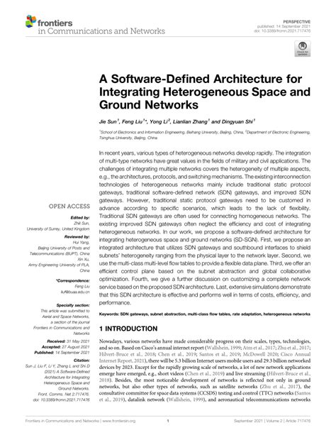 Pdf A Software Defined Architecture For Integrating Heterogeneous