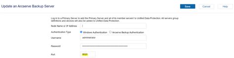 unable to connect arcserve backup from udp console due to incorrect ip