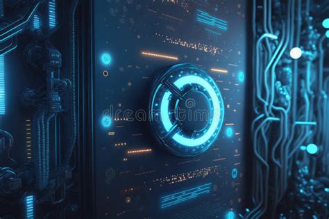 Blue Futuristic Networking Technology Illustration Ai Generative Stock Illustration