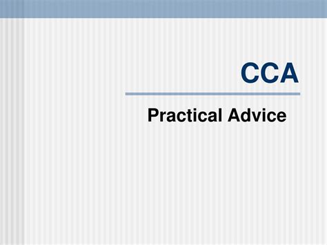 Ppt Cca Powerpoint Presentation Free Download Id2944679